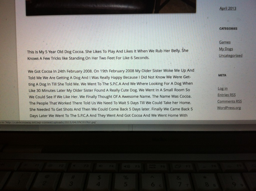 » Caleb has a Blog Michelle Conaway